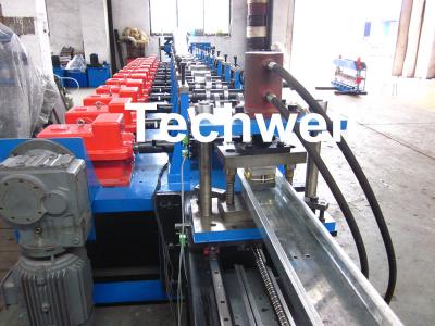 China 0-15M / Min C Shaped Purlin Roll Forming Machine , Gcr15 Steel Roller Material for sale