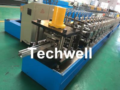 China Galvanized Steel / PPGI Guide Rail Roll Form Machines With Hydraulic Punching Device for sale