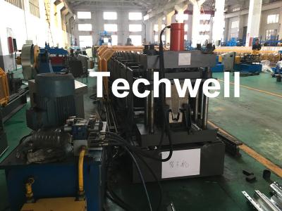 China Carbon Steel Top Hat Channel Cold Roll Forming Machine With 1.5 Inch Chain for sale
