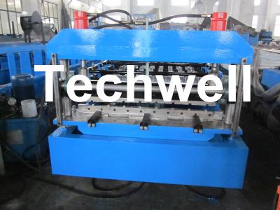 China C8 / C10 / C21 Roof Wall Panel Profile Roll Forming Machine With Hydraulic Cutting for sale