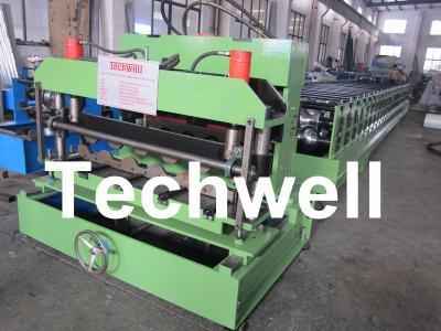 China Color Steel Glazed Tile Roll Forming Machine with PLC Computer Control to Europe for sale