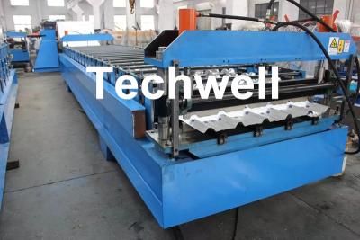 China Custom Made Color Steel Roof Wall Roll Forming Machine With PPGI , GI Forming Material for sale
