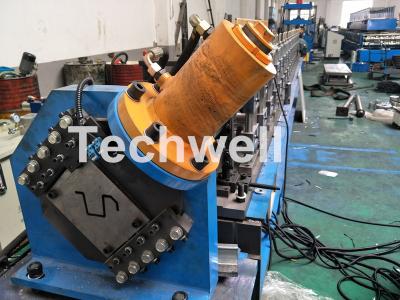 China PLC Electrical Control Hat Profile Cold Roll Forming Machine With 1.5 Inch Chain Transmission for sale