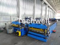 China Automatic PLC Controlled Tile Roll Forming Machine For Steel Metal Glazed Tile for sale