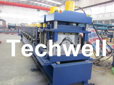 China 0.3 - 0.7mm Top Hat Cap Tile Roll Forming Machine With PLC Frequency Control System for sale