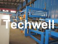 China 32KW, 50 - 250mm Rock Wool Insulated Sandwich Panel Line Machine For Prefabricated House for sale