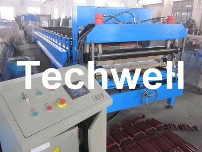 China Custom 13 - 22 Forming Station Metal Roof Tile Roll Forming Machine For Color Steel Tile for sale
