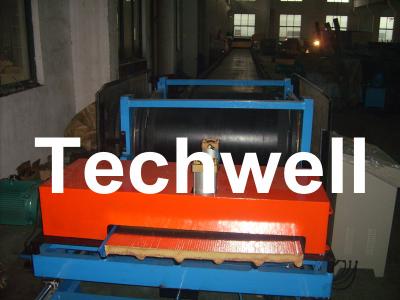China 0 - 12m/min Forming Speed PLC Control PU Insulated Sandwich Panel Line With Band Saw Cutting for sale
