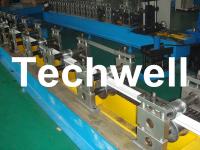China Manual / Hydraulic Decoiler PU Foam Roller Shutter Door Slat Roll Forming Machine With PLC for sale