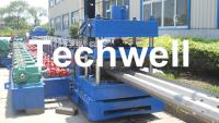 China 15KW Highway Guardrail Roll Forming Machine With 7 Rollers Leveling For W Beam Guardrail for sale