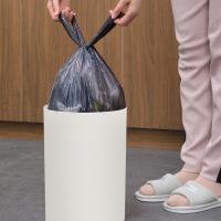 China 0.06 0.07 0.08 0.09 0.1mm Recyclable Dustbin Bags Drawstring Closure for sale