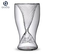 China Best selling 100ml clear fish shape double wall glass cup manufacturer China for sale