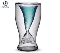 China Best selling 100ml clear fish shape double wall glass cup manufacturer China for sale