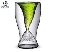 China Best selling 100ml clear fish shape double wall glass cup manufacturer China for sale