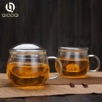 China Trade Assurance China supplier 300ml small hot glass flower tea cup for sale
