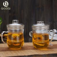 China Bottom Price Various Market glass flower tea cup 350ml manufacturer for sale