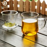 China Bottom Price Various Market glass flower tea cup 350ml manufacturer for sale