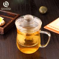 China Wholesale Classical Design glass flower teacup with glass filter for sale