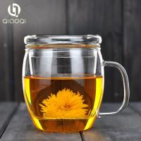 China Heat Resisting Durable glass flower tea infuser cup for sale