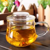 China Bottom Price New mini clear glass flower tea cup LOGO customized for sale