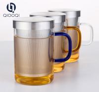 China Bottom Price Latest Style green flower double layer glass tea cup with logo for sale