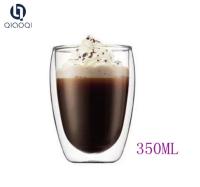 China Cheap Price 350ml hand made double glass walled tea cup for sale