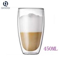China Cheap Price 350ml hand made double glass walled tea cup for sale