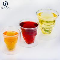 China Hot sale drinking coffee skull shape double wall glass cup for sale