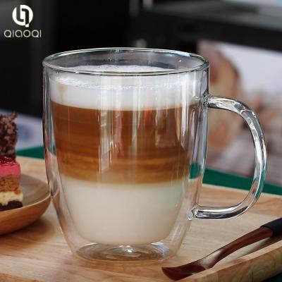 China Crazy Selling borosilicate glass double layer glass coffee mug for sale