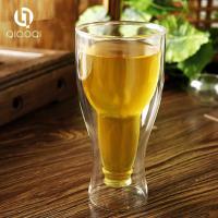 China Best Choice New Arrival clear beer shape double wall glass cup for sale