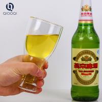 China Best Choice New Arrival clear beer shape double wall glass cup for sale