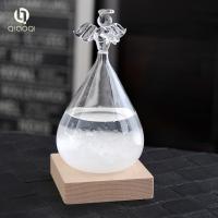 China Hot selling weather forecast bottle with wooden base / Angle shape storm bottle for sale