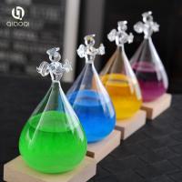 China Hot selling weather forecast bottle with wooden base / Angle shape storm bottle for sale