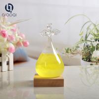 China Hot selling weather forecast bottle with wooden base / Angle shape storm bottle for sale