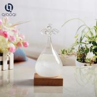 China Hot selling weather forecast bottle with wooden base / Angle shape storm bottle for sale