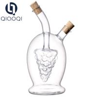 China Fashion glass bottle 2 in 1 oil and vinegar dispenser with cork for sale