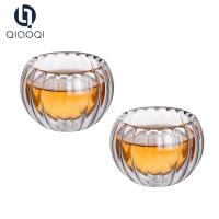 China Exquisite Workmanship Special Discount handmade handle small tea glass cup pumpkin shape for sale