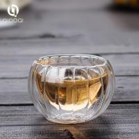 China Exquisite Workmanship Special Discount handmade handle small tea glass cup pumpkin shape for sale