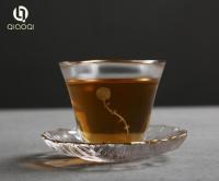 China Factory Direct Sale transparent small glass tea cup with saucer at competitive price for sale