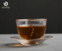 China Factory Direct Sale transparent small glass tea cup with saucer at competitive price for sale