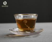 China Factory Direct Sale transparent small glass tea cup with saucer at competitive price for sale