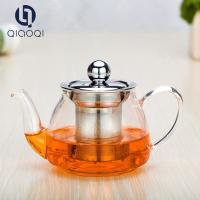 China Personalized Unbreakable glass tea pot with tea strainer for sale