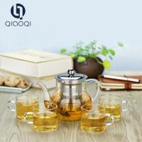 China Professional manufacturer Most Popular glass tea pot with color for sale