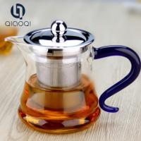 China China Good Supplier Promotional broken resistant glass tea pot with colored handle manufacturer for sale