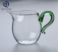 China Wedding Competitive heat-resistant glass justice cup with color handle for sale
