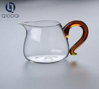 China Wedding Competitive heat-resistant glass justice cup with color handle for sale