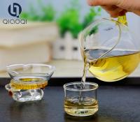 China New Wholesale Logo Printed 400ml glass justice tea cup for sale