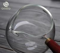 China Wholesale Most Popular factory glass justice cup 220ml with long wooden handle for sale