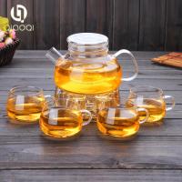 China Creative gifts heat resistant transparent glass tea sets handmade 600ml for sale