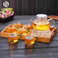 China Creative gifts heat resistant transparent glass tea sets handmade 600ml for sale